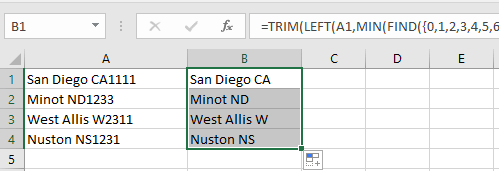 How to split a cell at the first number in Excel?