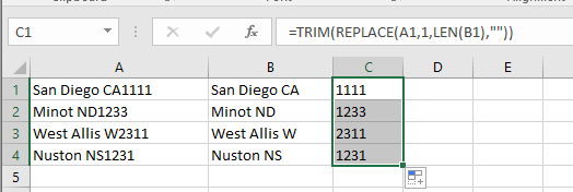 How to split a cell at the first number in Excel?