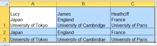 How to split cells into multiple columns or rows by carriage return?