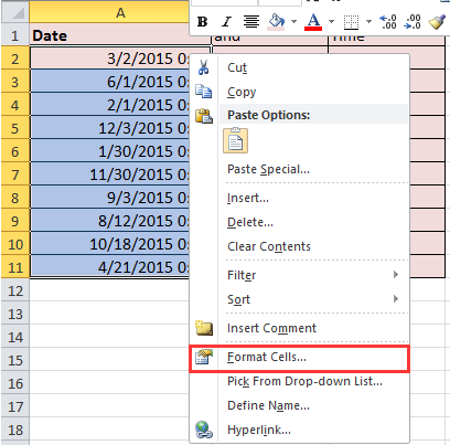 How to split date and time from a cell to two separated cells in Excel?