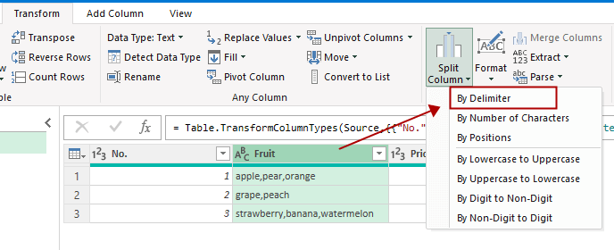 Excel: How to split delimited text to rows