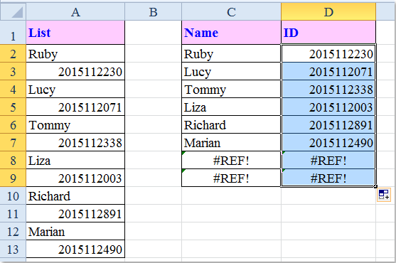 How to split a column every other row in Excel?