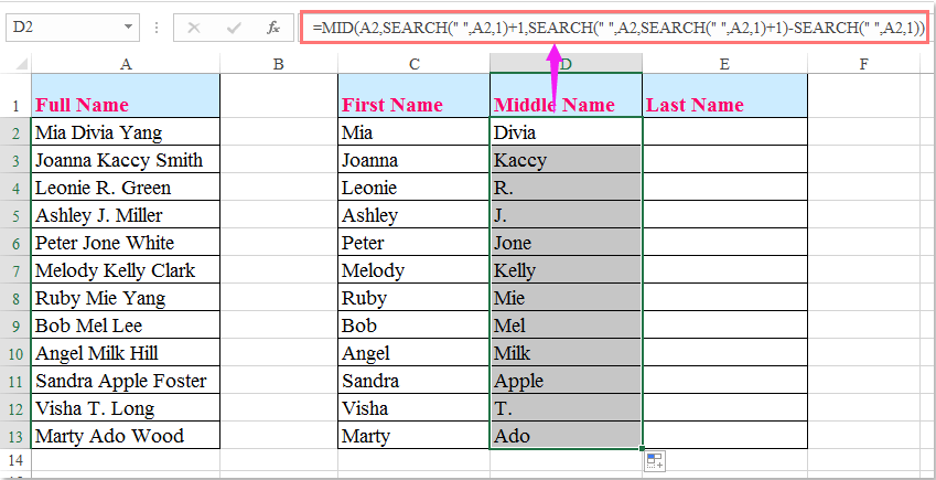 How To Split First Last Names In Excel Includes Formulas Mobile Legends