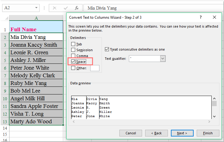 How To Split Full Name To First And Last Name In Excel 
