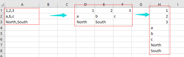 How to split by delimiter and transpose cells in Excel?