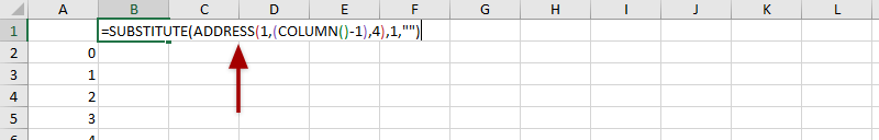 How to start row numbering at 0 instead of 1 in Excel?