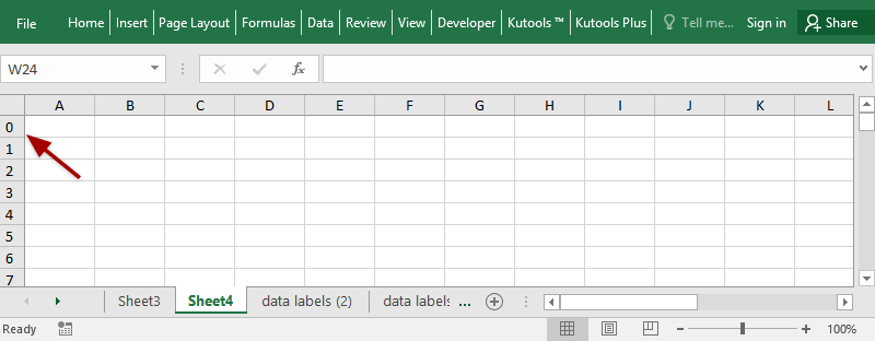 How to start row numbering at 0 instead of 1 in Excel?