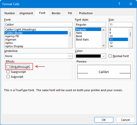 Strikethrough text in Excel (Basic usages and examples)