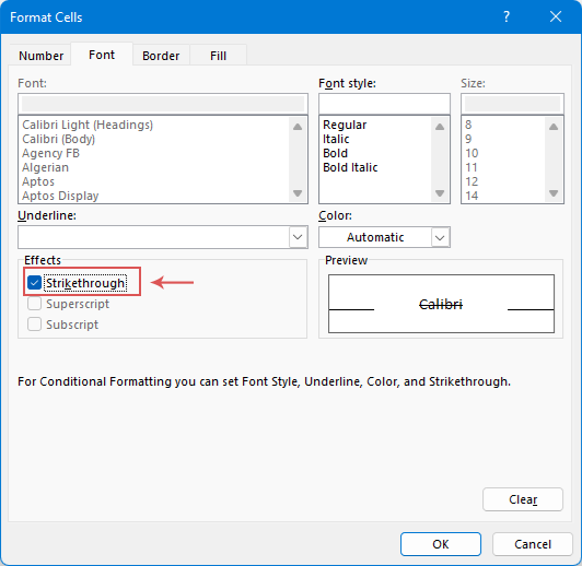 Strikethrough Text In Excel Basic Usages And Examples