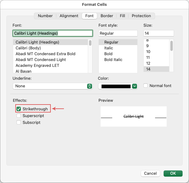 Strikethrough Text In Excel Basic Usages And Examples