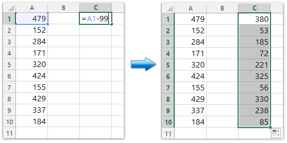 How To Subtract A Number From A Range Of Cells In Excel
