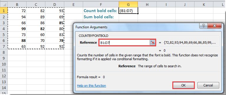 How To Sum Count Bold Numbers In A Range Of Cells In Excel 