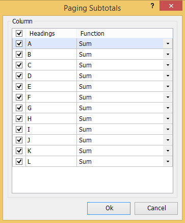 How to quickly sum up data of each column in Excel?
