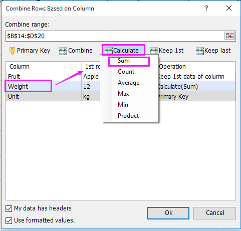How to correctly sum numbers with units in a range in Excel?