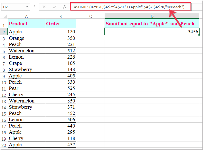 How To Sumif Cells Not Equal To A Specific Value In Excel 