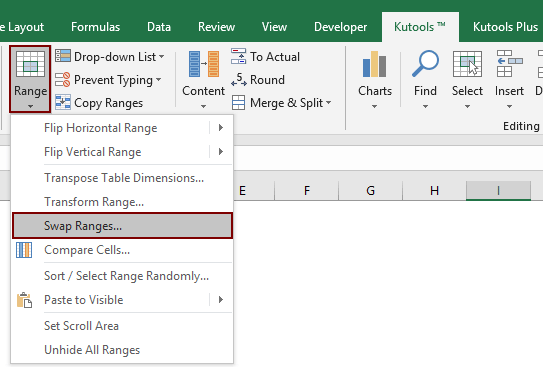 How to quickly swap contents of two cells in Excel?