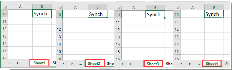 How to synchronously input or select cells across multiple sheets?