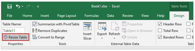 How to insert columns left to a table in Excel?
