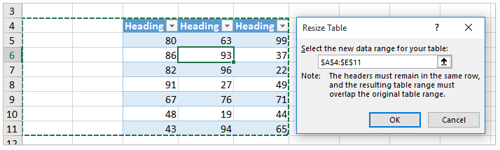 How to insert columns left to a table in Excel?