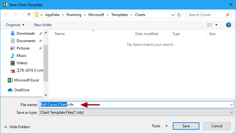 How to create a bell curve chart template in Excel?