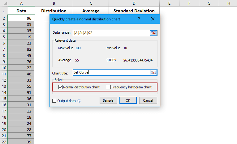 How to create a bell curve chart template in Excel?