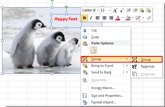 How to position text box over a picture in Excel?