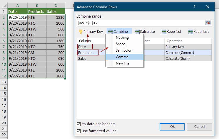 How To Join Texts In A Column Without Duplicates In Excel 