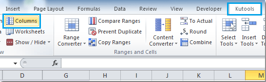 How to toggle between hidden and visible columns in Excel?
