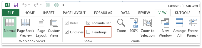 How To Display Or Hide Row Column Headers In Excel 