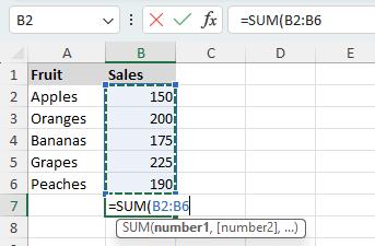 How to total a column in Excel (7 methods)
