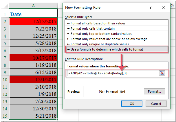 How to conditional formatting red amber green based on date in Excel?