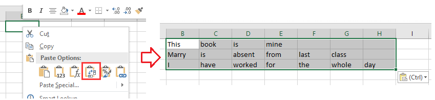 How to transpose and concatenate cells into one column with delimiter ...