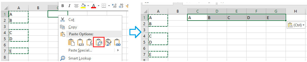 How To Quickly Transpose Ranges And Skip Blank Cells In Excel 