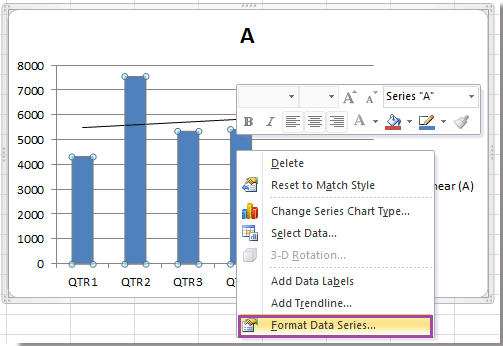 How to show trend line in chart only in Excel?