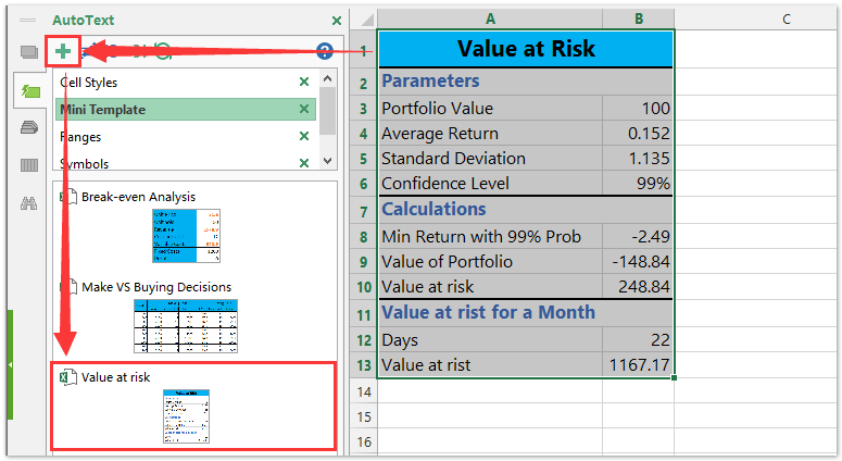 How To Create Value At Risk Template In Excel 