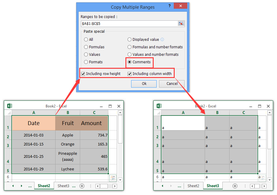 How To Copy And Paste Cell Sizes column Widths And Row Heights In Excel 