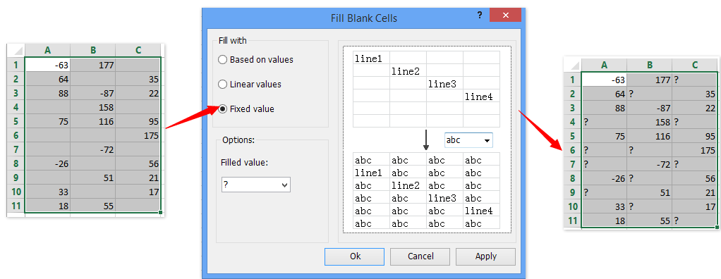 How to select blank/nonblank cells from a range in Excel?