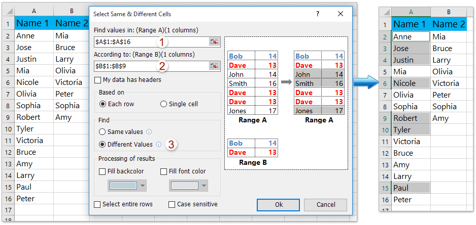 How To Find Unique duplicate Values Between Two Columns In Excel 