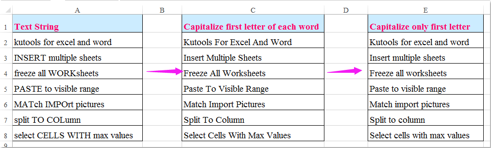 How To Capitalize First Letter Only Or First Letter Of Each Word In Excel 