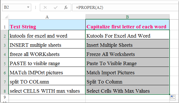 How To Capitalize First Letter Only Or First Letter Of Each Word In Excel 
