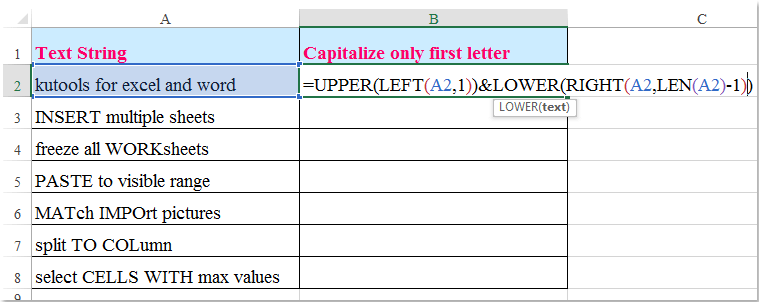 How To Capitalize First Letter Only Or First Letter Of Each Word In Excel 