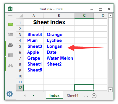 How to show sheet tabs vertically in Excel?
