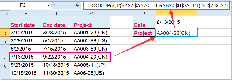 How To Vlookup Between Two Dates And Return Corresponding Value In Excel 