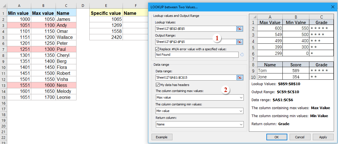How To Vlookup And Return Matching Data Between Two Values In Excel 