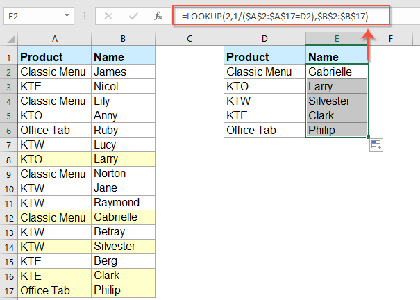 How To Vlookup Matching Value From Bottom To Top In Excel 