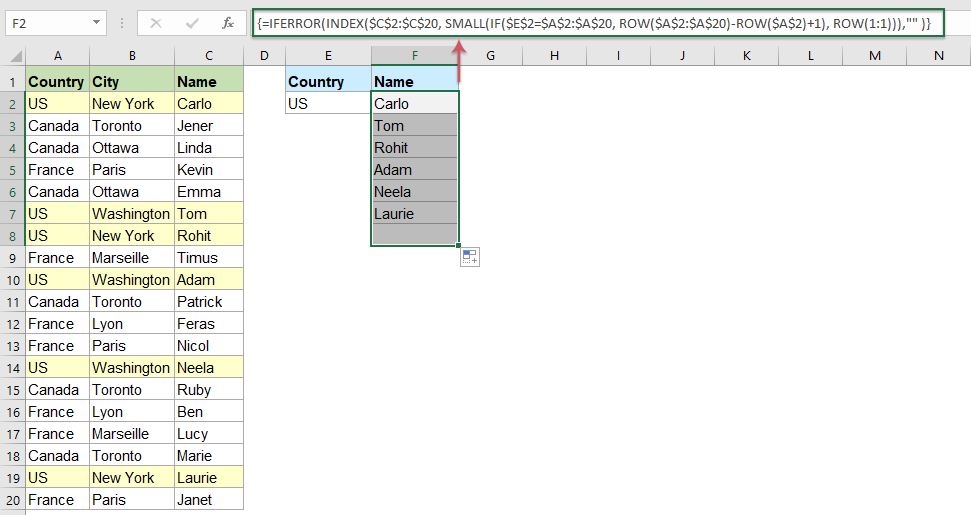Vlookup and return multiple values based on one or multiple criteria