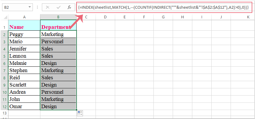 How To Vlookup Values Across Multiple Worksheets To Return Sheet Names In Excel 