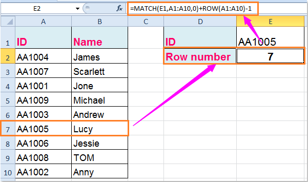 How To Vlookup To Get The Row Number In Excel 