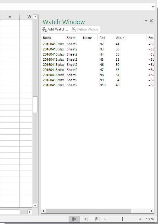 How to use watch window to monitor formulas in Excel?