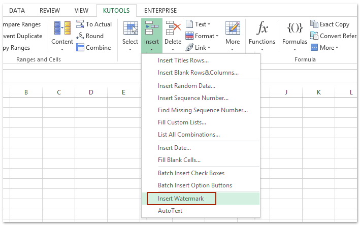 How to insert watermark in Excel?